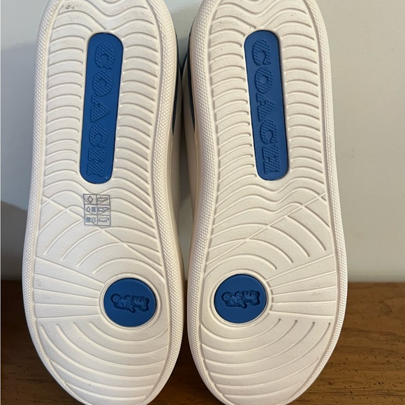 Coach | Shoes | Coach Clip Leather High Chalk Sky Blue Sneaker | Poshmark